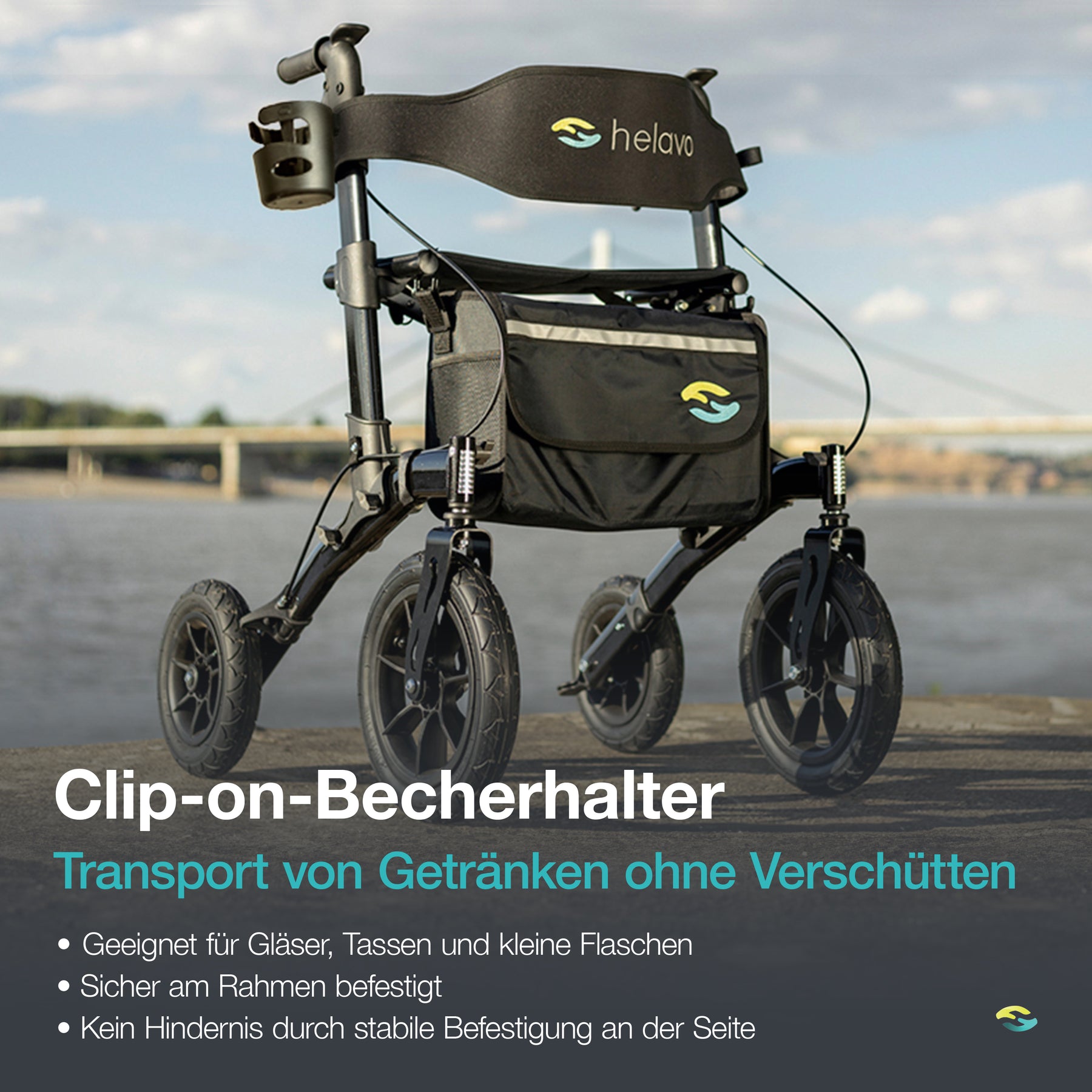 Rollator mit Luftbereifung – faltbar, stoßdämpfend & outdoor-tauglich