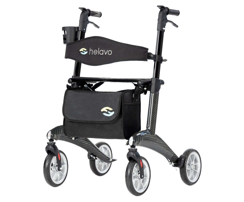 Carbon Rollator ultralight 5.6 kg – foldable & with seat for seniors